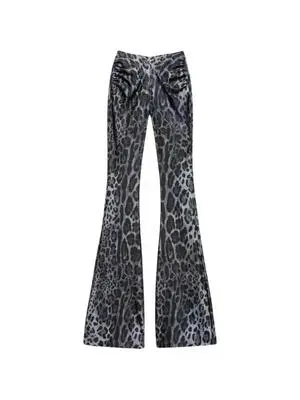 ANIYE BY Jodi Leopard-print Ruched Trousers - Grey