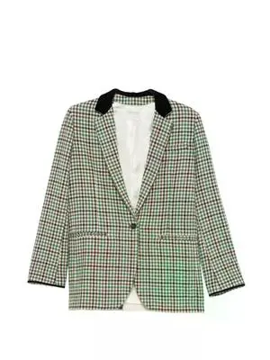 FORTE_FORTE Check Velvet-collar Blazer