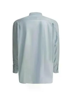 Comme Des Garçons Patch-pocket Band-collar Shirt - Blue
