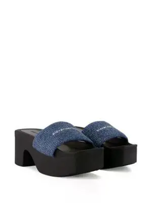 Alexander Wang Denim Hotfix Platform Sandals