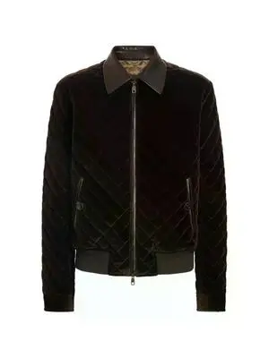 Dolce & Gabbana Quilted Velvet Bomber Jacket