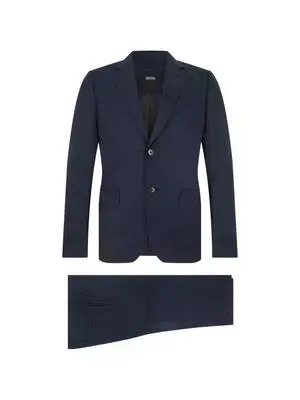 Zegna Single-breasted Notched-lapels Suit - Blue