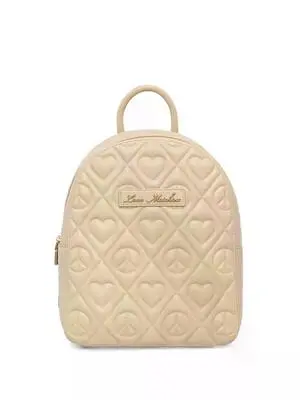 Moschino Heart-quilted Backpack - Neutrals
