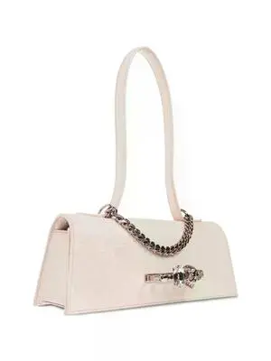 Alexander McQueen Jewelled Crocodile Effect Shoulder Bag - Pink