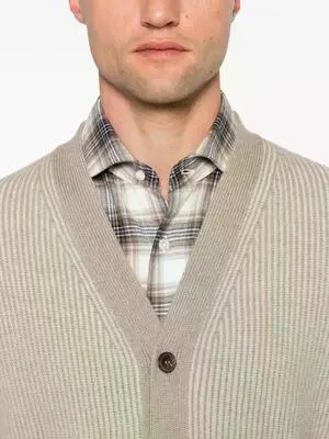 FILIPPO DE LAURENTIIS Ribbed-knit V-neck Cardigan