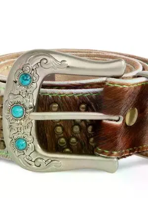BETTER WITH AGE Embellished Pony-hair Belt
