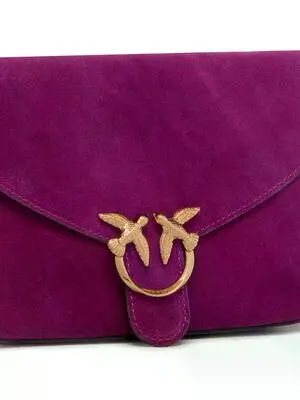 Pinko Love Birds Suede Shoulder Bag - Purple