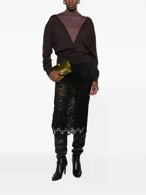 Rabanne Eyelet-embellished Lace Skirt