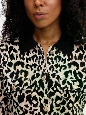 MORGAN Leopard-print Button-up Cardigan