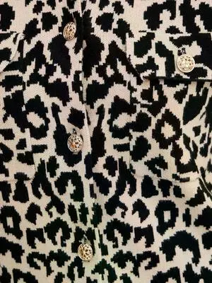 MORGAN Leopard-print Button-up Cardigan