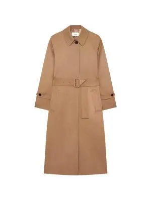 LARDINI Belted Wool Trench Coat