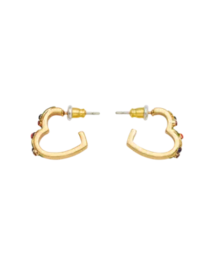 FABLE ENGLAND Orla Hedgerow Heart Hoop Earrings