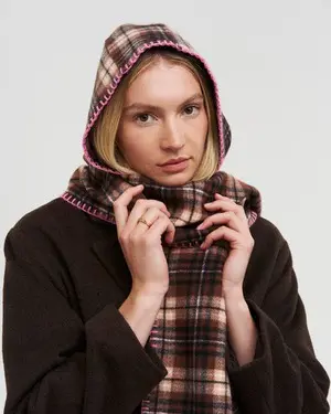 FABLE ENGLAND Check Hooded Scarf