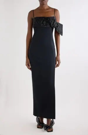 Givenchy Bow Sliced Column Gown