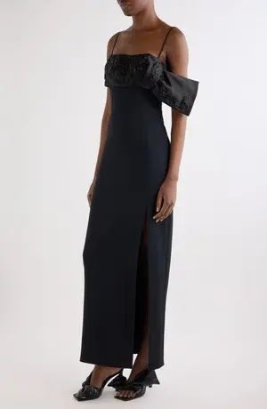 Givenchy Bow Sliced Column Gown
