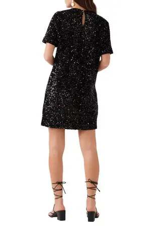 Karen Kane Velvet Sequin Shift Minidress