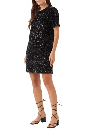 Karen Kane Velvet Sequin Shift Minidress