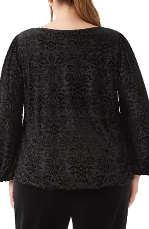 Karen Kane Velvet Burnout Boat Neck Top