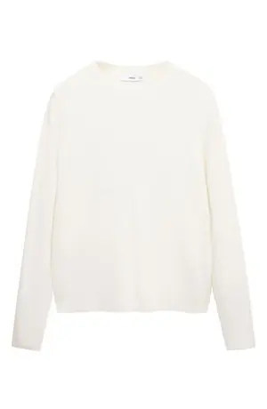 Mango Cashmere Round Neck Sweater - Ecru