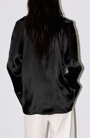 Mango Silk High Neck Tulip Top
