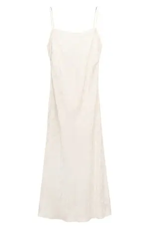 MANGO Silk Detail Jacquard Midi Dress