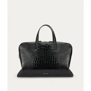 DEADLY PONIES Zorro Briefcase - Black Croc