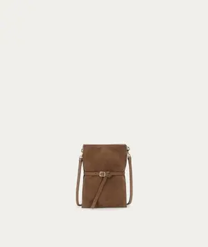 DEADLY PONIES Penny Phone Pouch - Hazel Suede