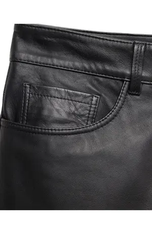 Mango Straight Leg Leather Pants
