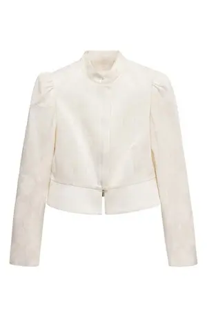 MANGO Band Collar Jacquard Jacket