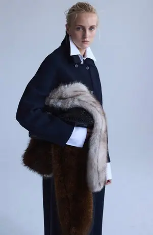 Mango Double Breasted Virgin Wool Blend Coat