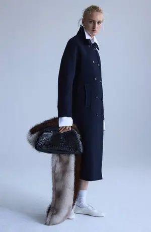 Mango Double Breasted Virgin Wool Blend Coat