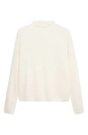 Mango Cashmere Perkins Neck Sweater - Ecru