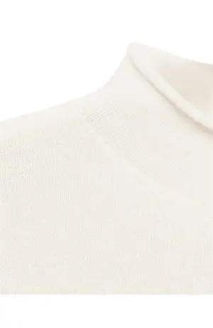 Mango Cashmere Perkins Neck Sweater - Ecru