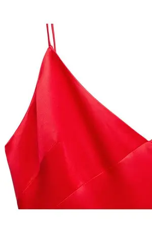 Mango Silk Blend V-neck Midi Dress - Red