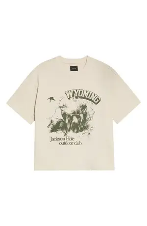PACSUN Wyoming Cotton Graphic T-shirt - Light/pastel Grey