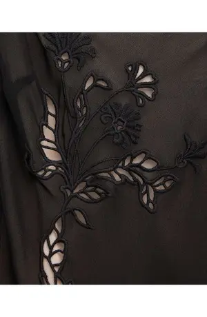 Mango Lace Detail Chiffon Dress