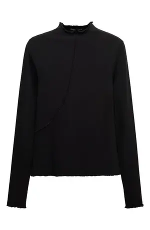 Mango Seam Detail High Neck T-shirt