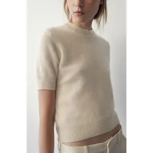 MANGO Wool Short Sleeved Sweater