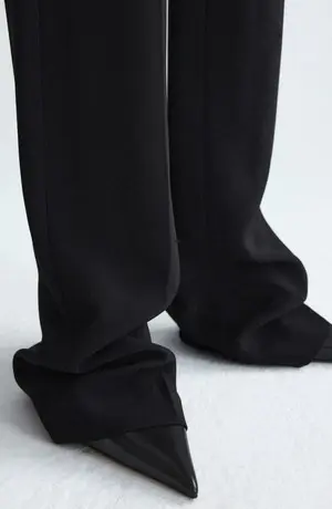 Mango Wool Straight Leg Suit Trousers