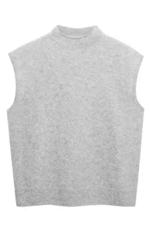Mango Wool Mock Neck Sweater Vest