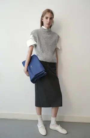 Mango Wool Mock Neck Sweater Vest