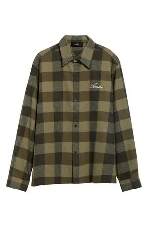 Amiri Heavy Cotton Flannel Shirt - Deep Olive