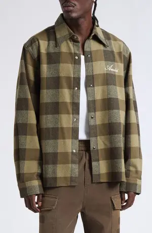 Amiri Heavy Cotton Flannel Shirt - Deep Olive