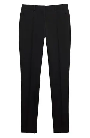 MANGO Hem Slit Wool Blend Trousers