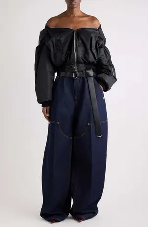 Givenchy Off The Shoulder Bomber Jacket