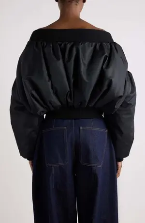 Givenchy Off The Shoulder Bomber Jacket