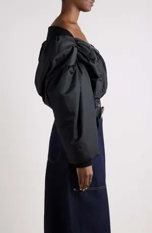 Givenchy Off The Shoulder Bomber Jacket