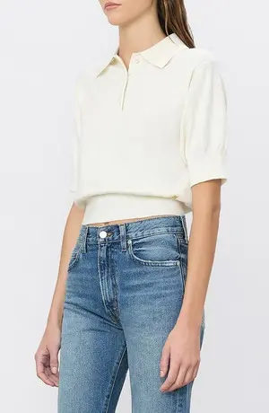 Eterne Journ Cashmere Blend Polo Sweater - Cream