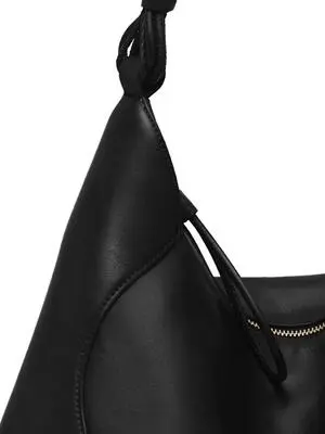 AIGNER Medium Giara Leather Shoulder Bag - Black