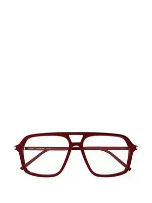 Saint Laurent Pilot-frame Glasses - Red